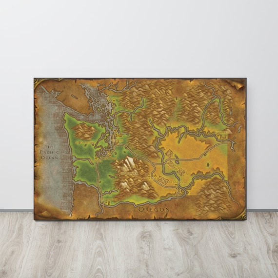 Washington World of Warcraft Style Map | Etsy