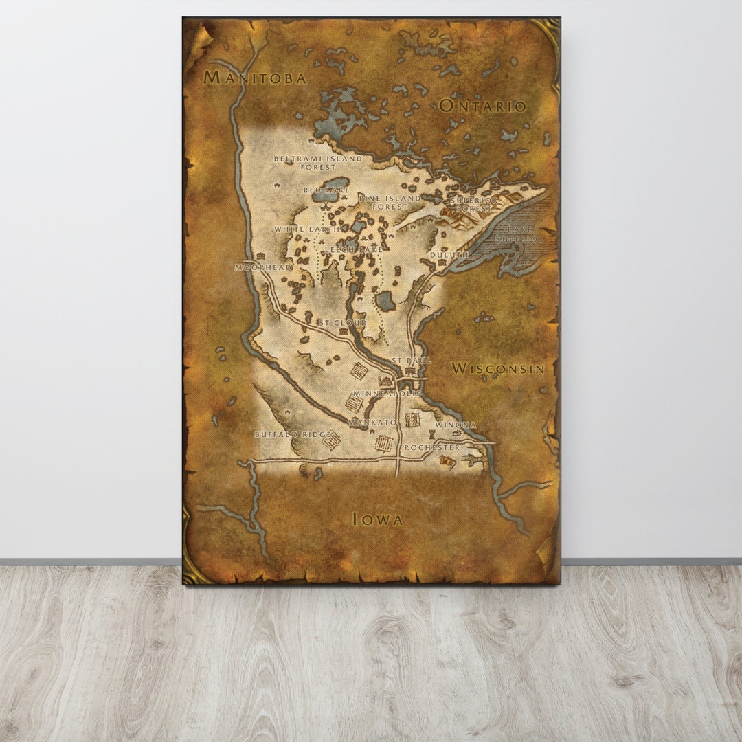 Minnesota - World of Warcraft Style Map - Etsy