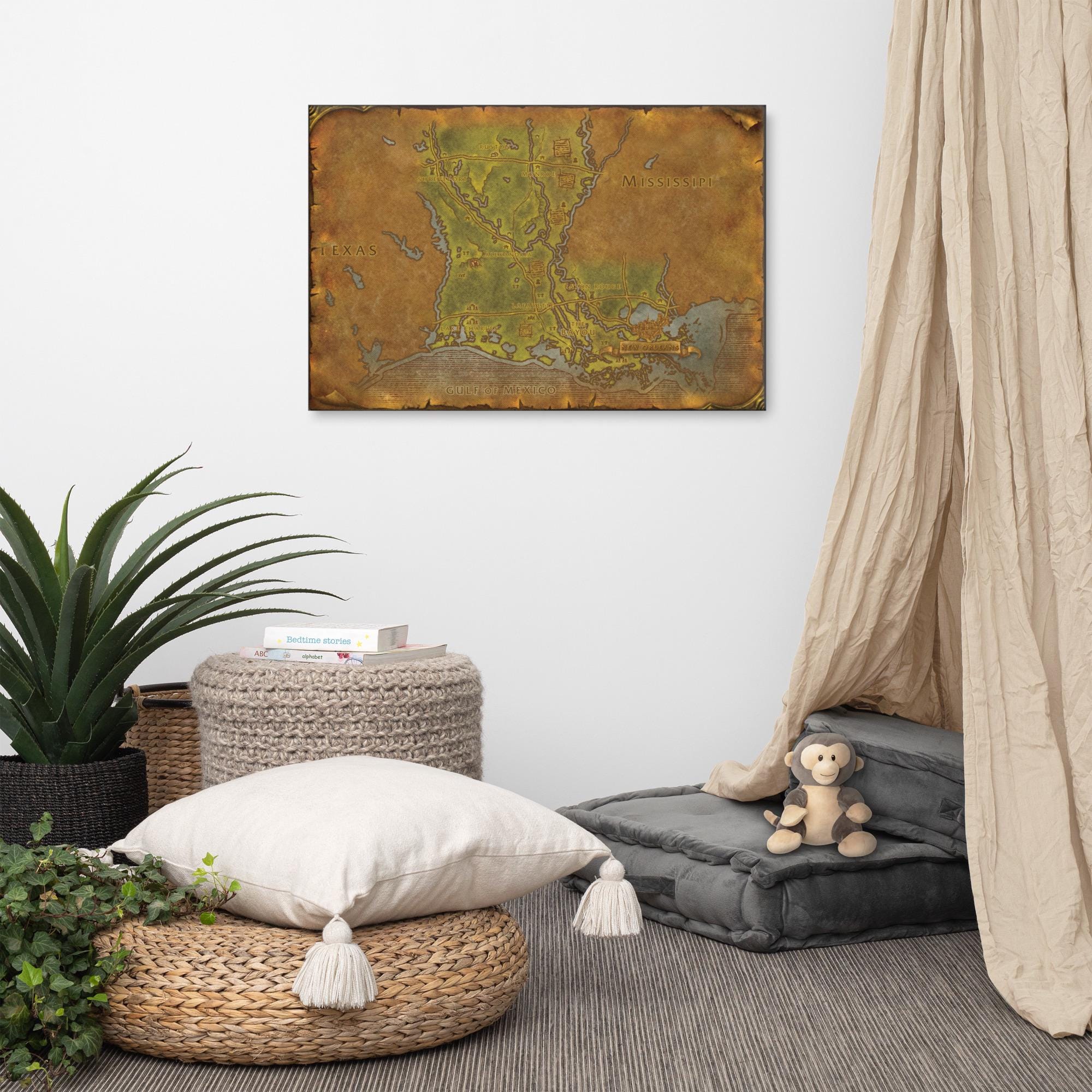 Louisiana - World of Warcraft Style Map - Etsy