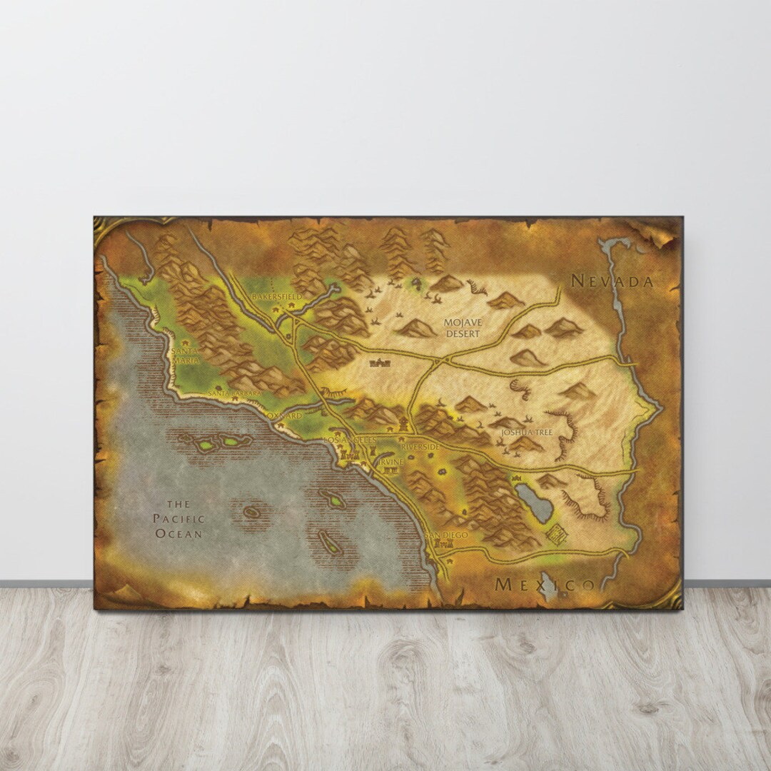 California socal World of Warcraft Style Map - Etsy