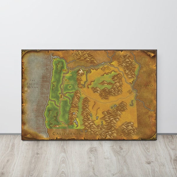 Washington World of Warcraft Style Map - Etsy