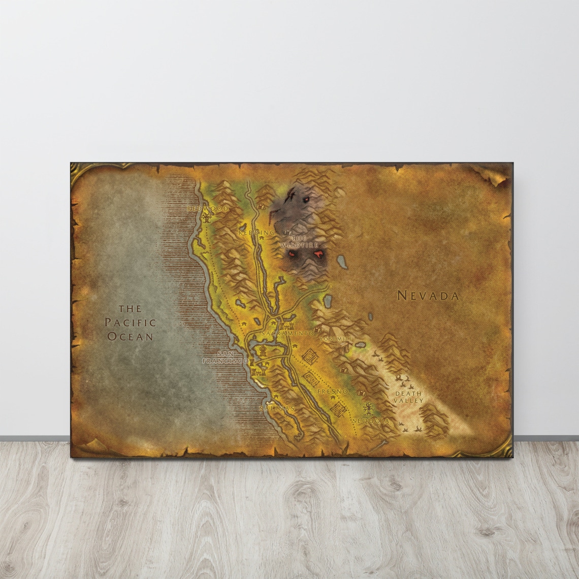 California (norcal) - World of Warcraft Style Map - Etsy