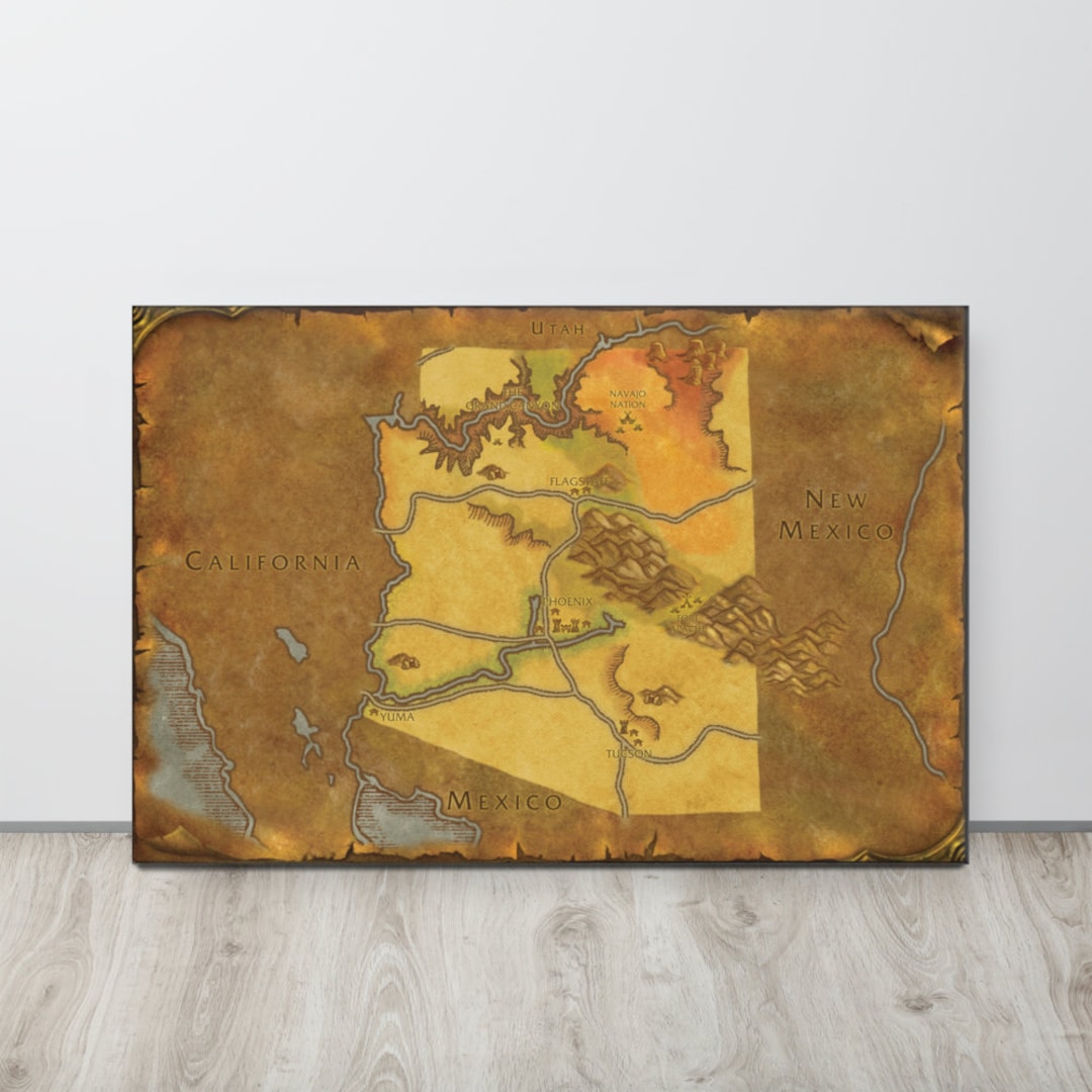 Arizona - World of Warcraft Style Map - Etsy