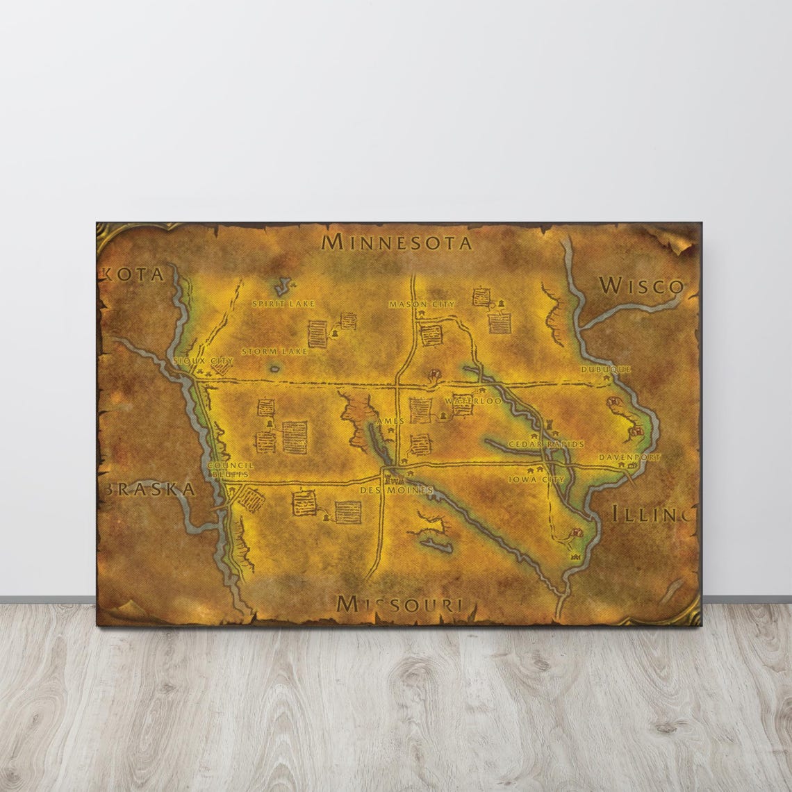 Iowa - World of Warcraft Style Map - Etsy