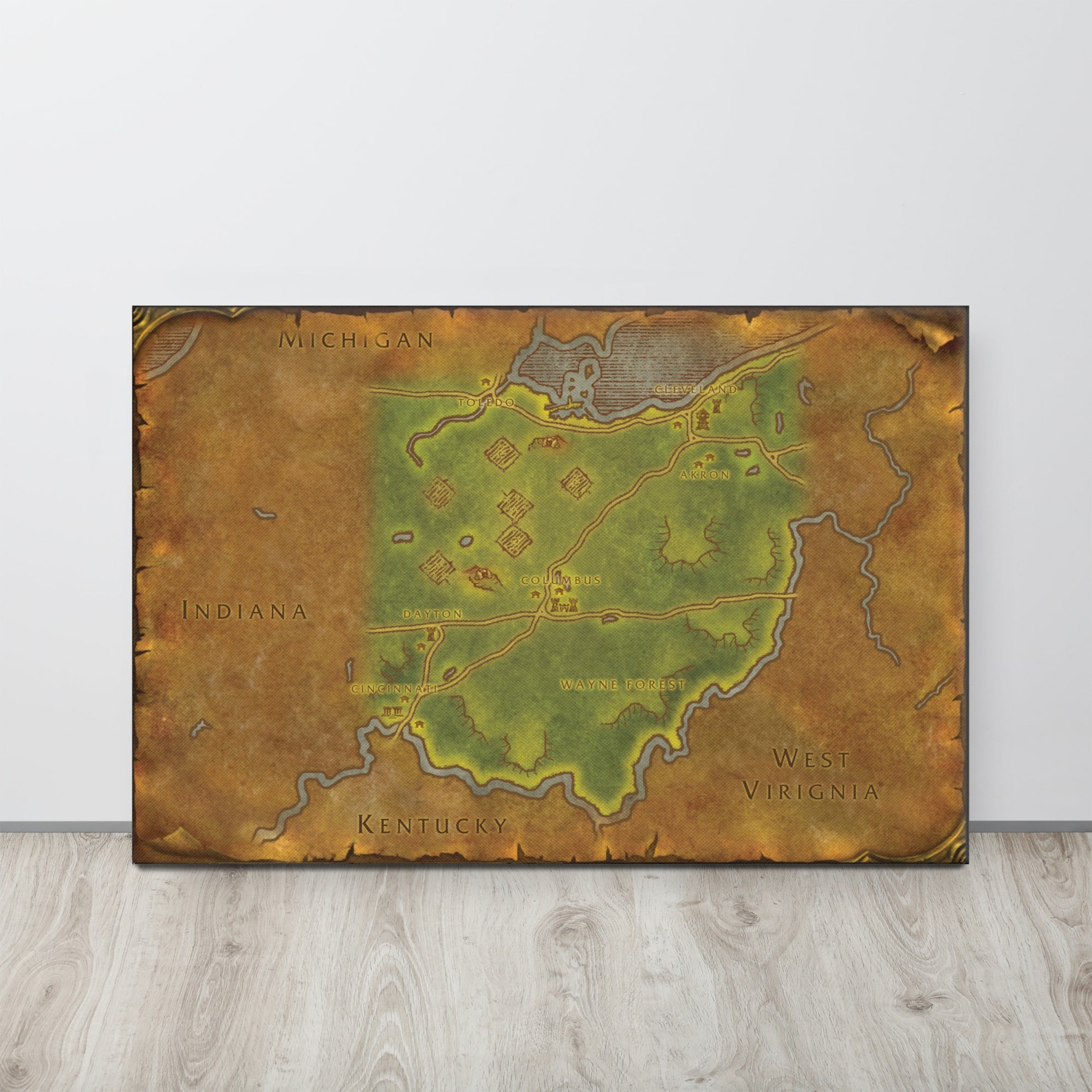 Ohio - World of Warcraft Style Map - Etsy