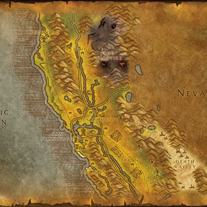 California (norcal) - World of Warcraft Style Map - Etsy