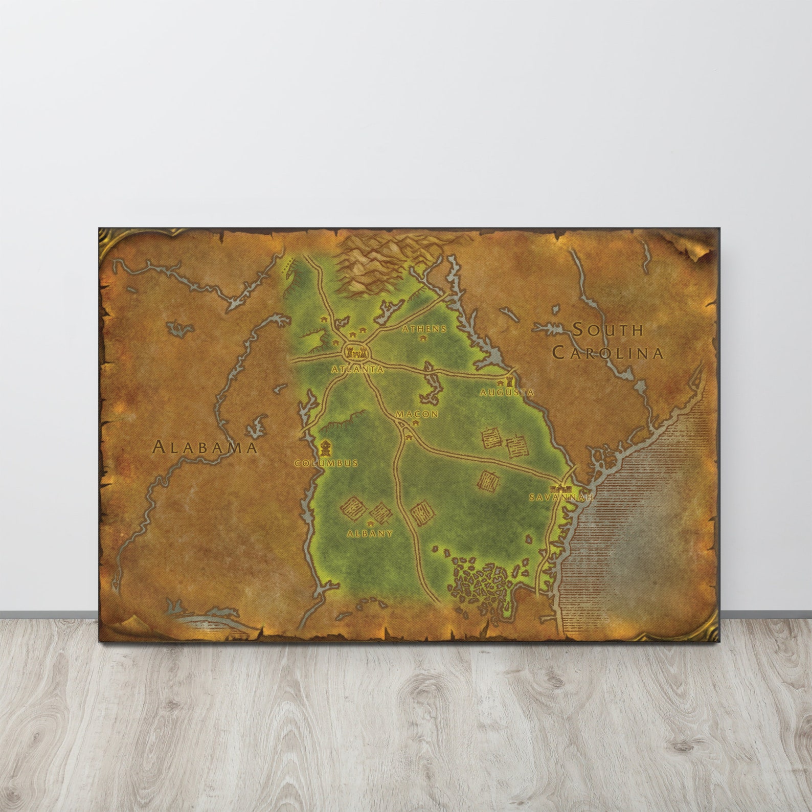 Georgia World of Warcraft Style Map - Etsy