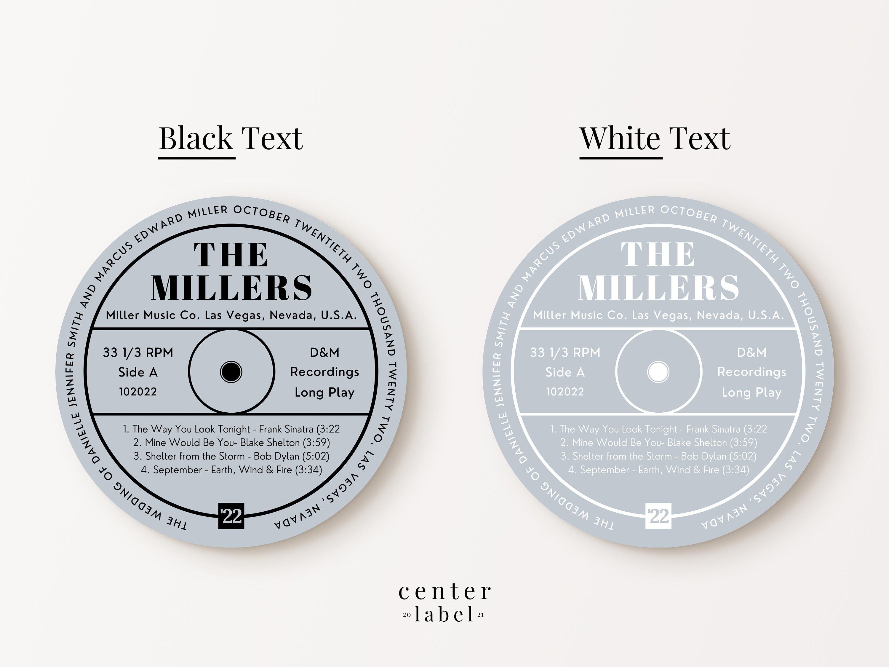 Custom Label for 12 Inch Vinyl Record Bold Text Personalized - Etsy