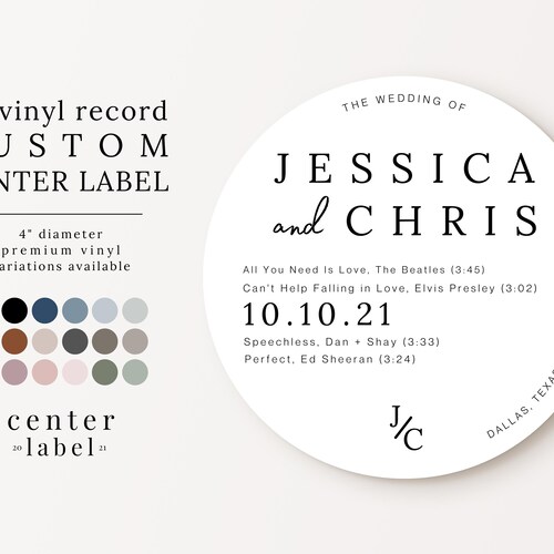 Custom Label for 12 Inch Vinyl Record Bold Text Personalized - Etsy