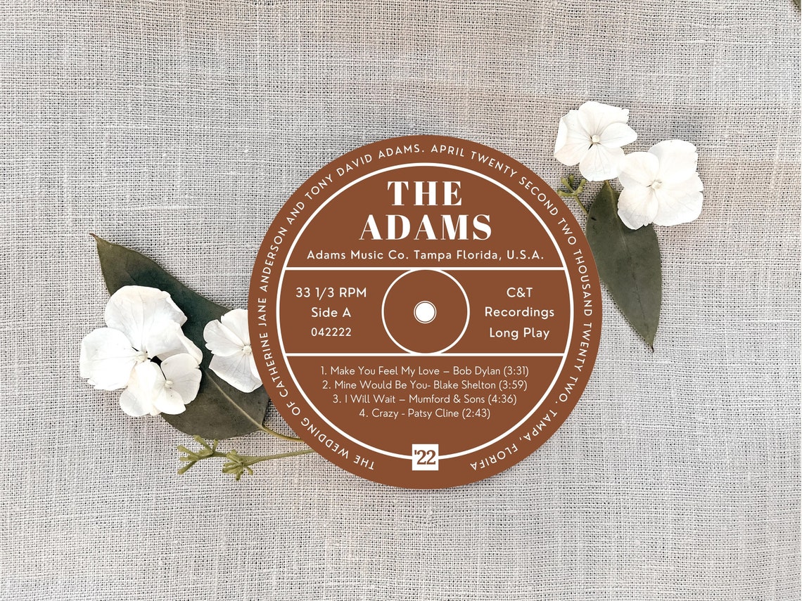 Custom Label for 12 Inch Vinyl Record Bold Text Personalized - Etsy