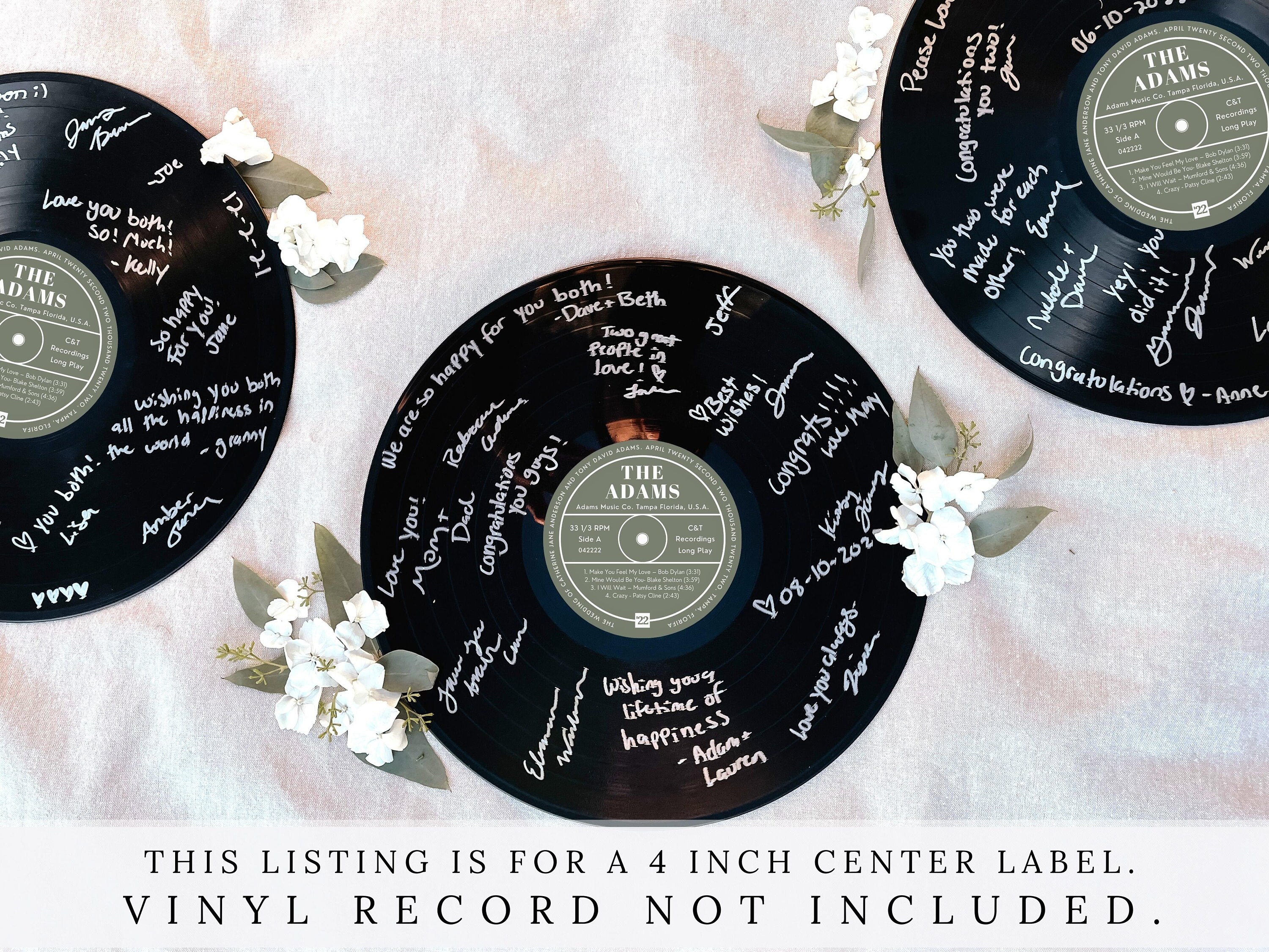 Custom Label for 12 Inch Vinyl Record Bold Text Personalized - Etsy