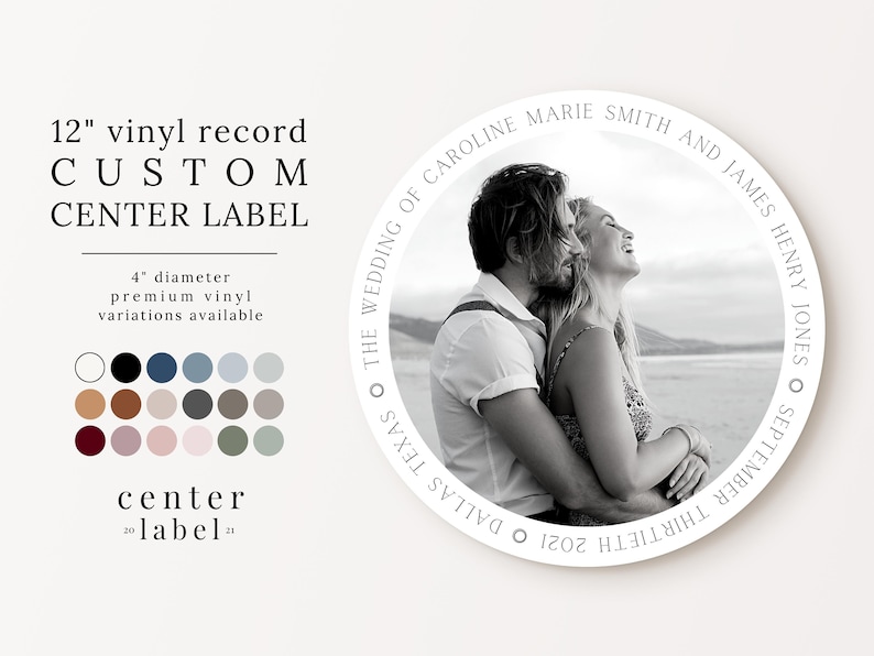 Custom Center Label With Photo for 12 Inch Vinyl Record Bold - Etsy