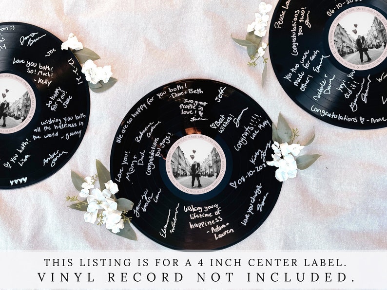 Custom Center Label With Photo for 12 Inch Vinyl Record Bold - Etsy