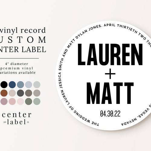 Custom Label for 12 Inch Vinyl Record Bold Text Personalized - Etsy