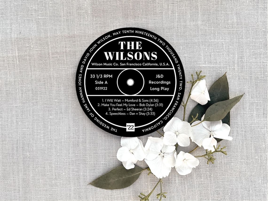 Custom Label for 12 Inch Vinyl Record Bold Text Personalized - Etsy