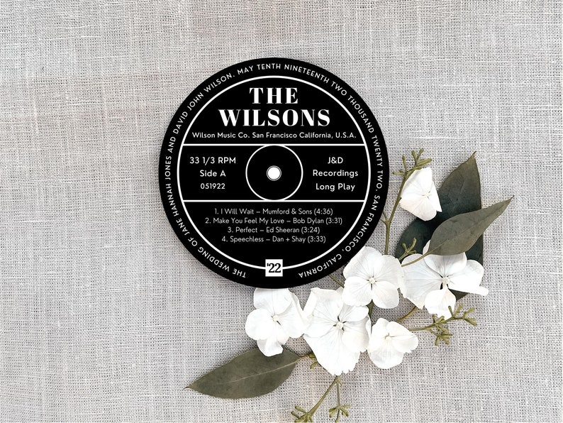 Custom Label for 12 Inch Vinyl Record Bold Text Personalized - Etsy