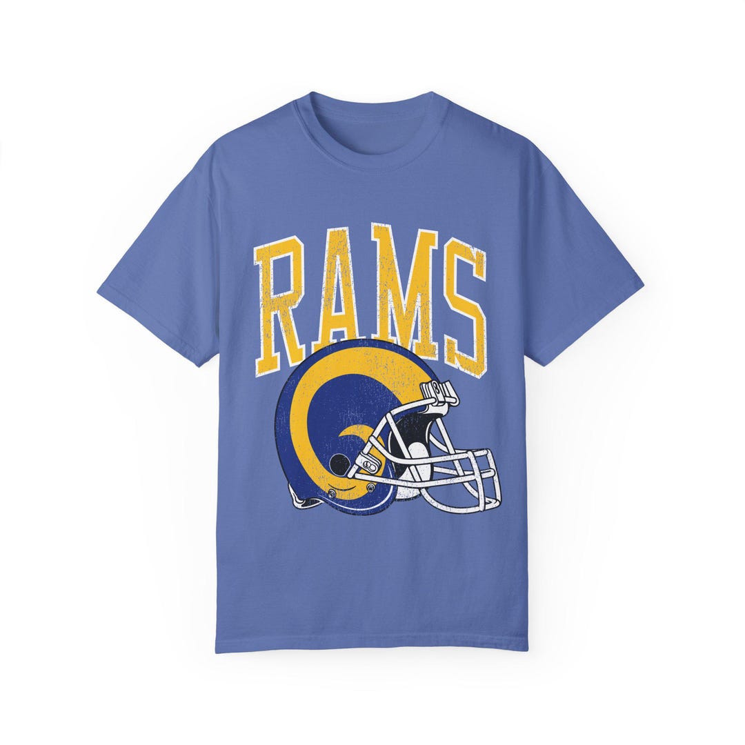 Los Angeles Rams Football Helmet Vintage Style Garment-dyed T-shirt ...