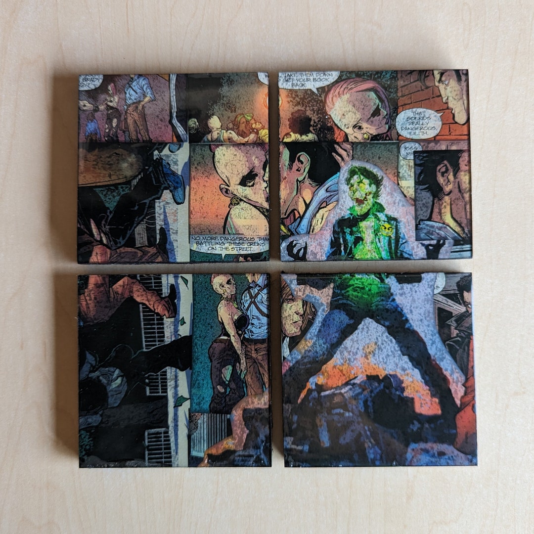 Comic Book Coasters, army of Darkness Comics, Handmade Collages, Wooden ...
