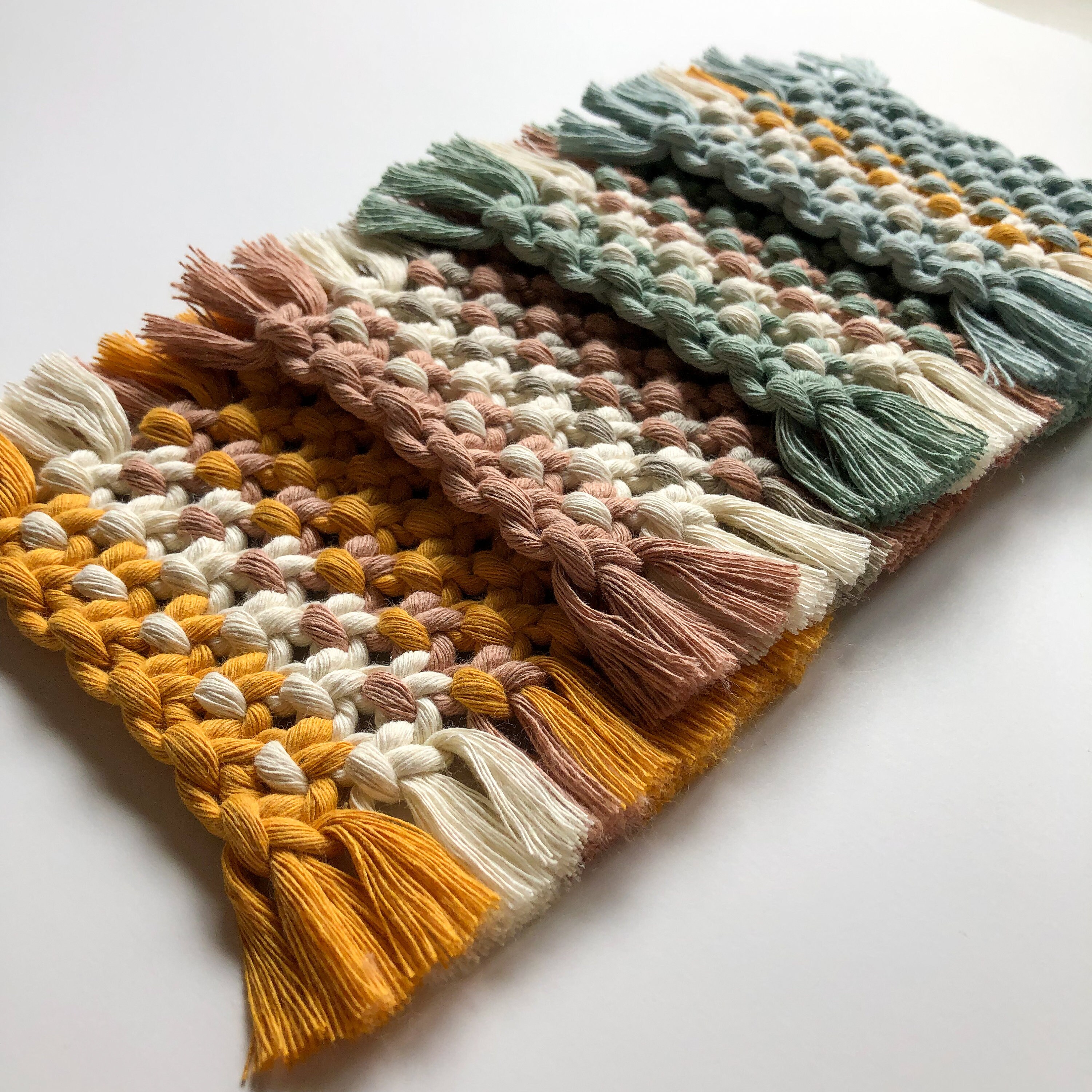 Square Macrame Coasters - Etsy