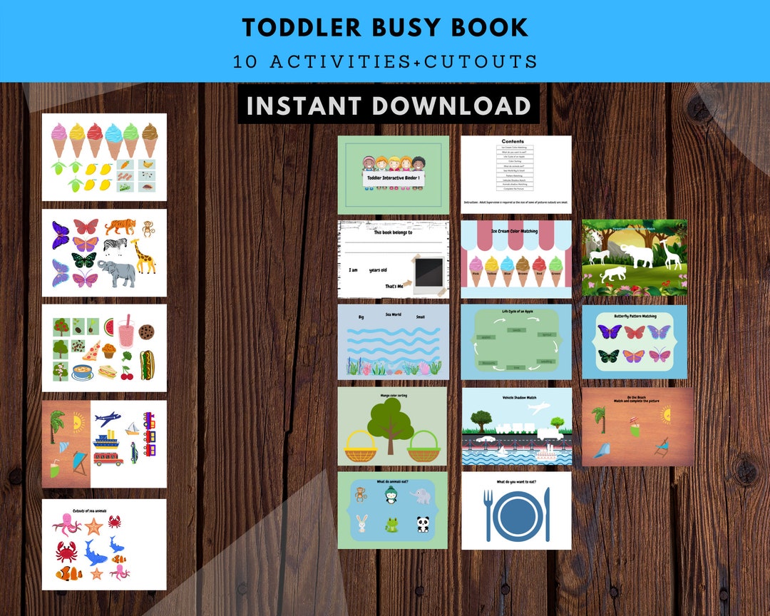 Toddler Busy Book, Busy Book Printables ,interactive Book, Preschool ...