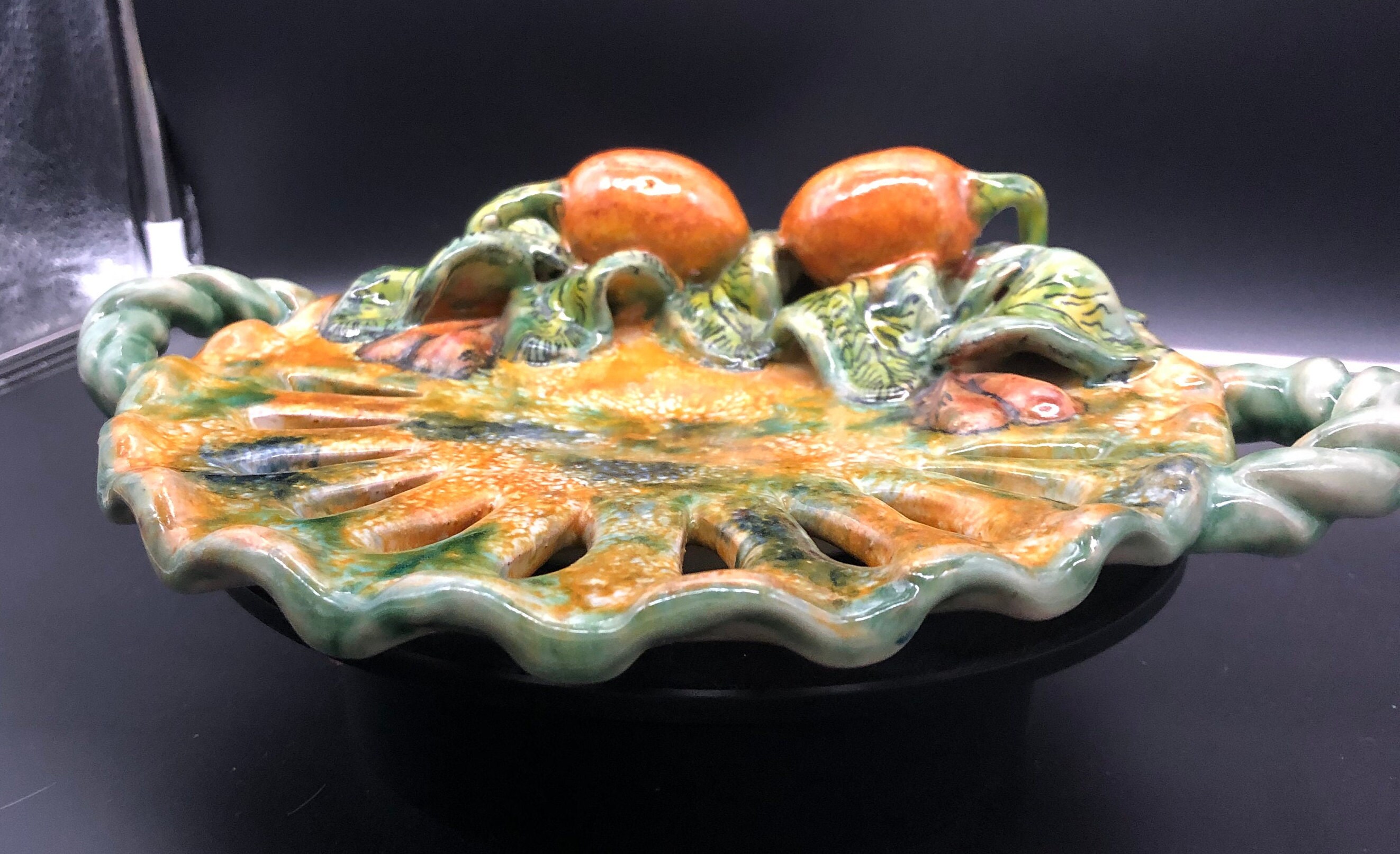 MELLADO Mexican Collectible Majolica Art Pottery High Relief Plate 1970 ...
