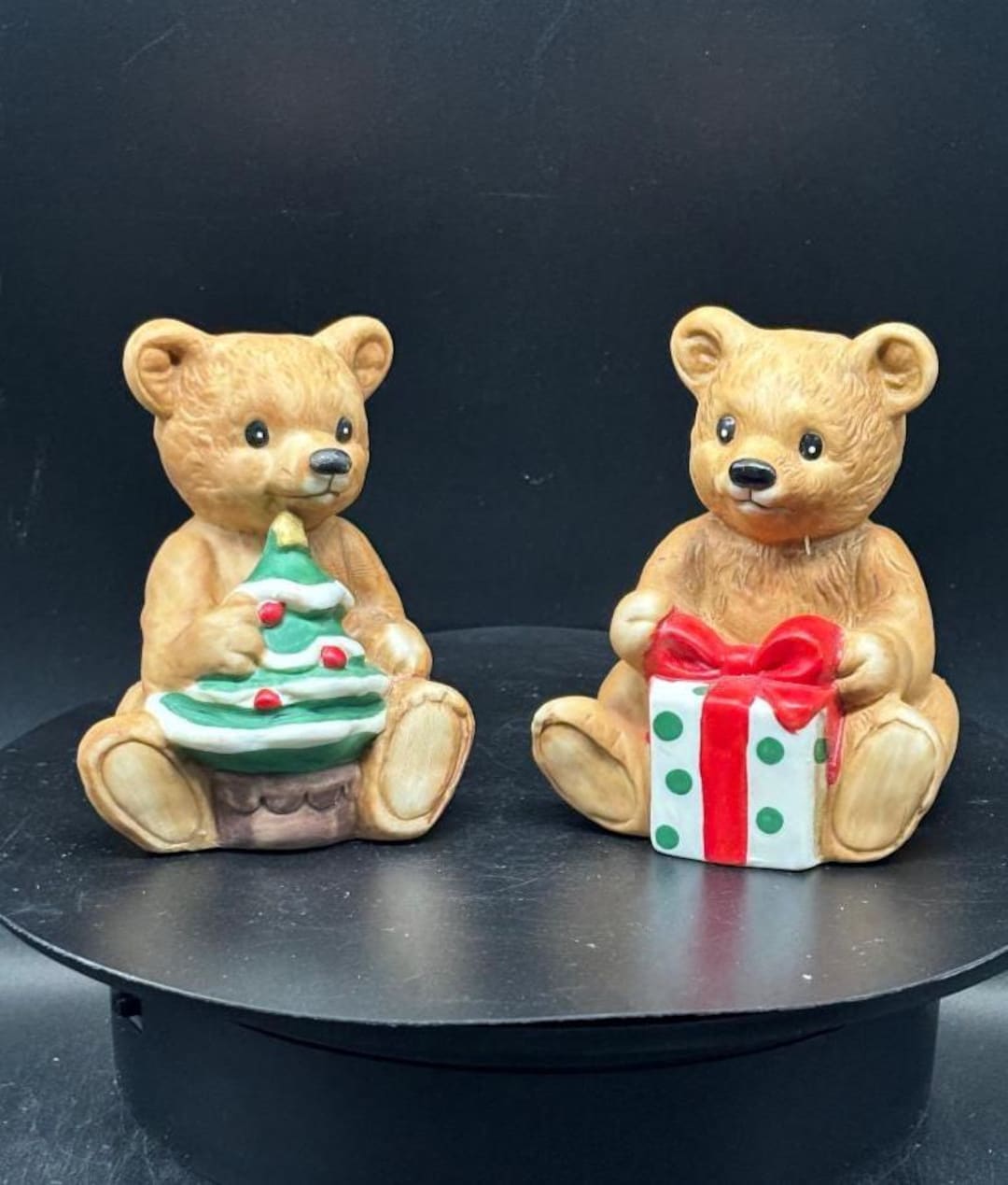 Vintage 1980's HOMCO Christmas Bears Porcelain Figurine 5505 4" Set of ...