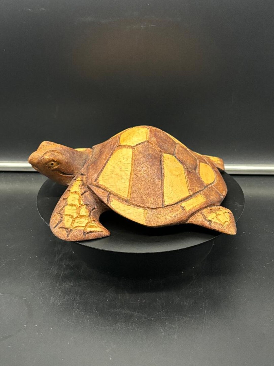 Vintage Artisan Hand Carved Wooden Turtle Sculpture 8" X 6.5" - Etsy