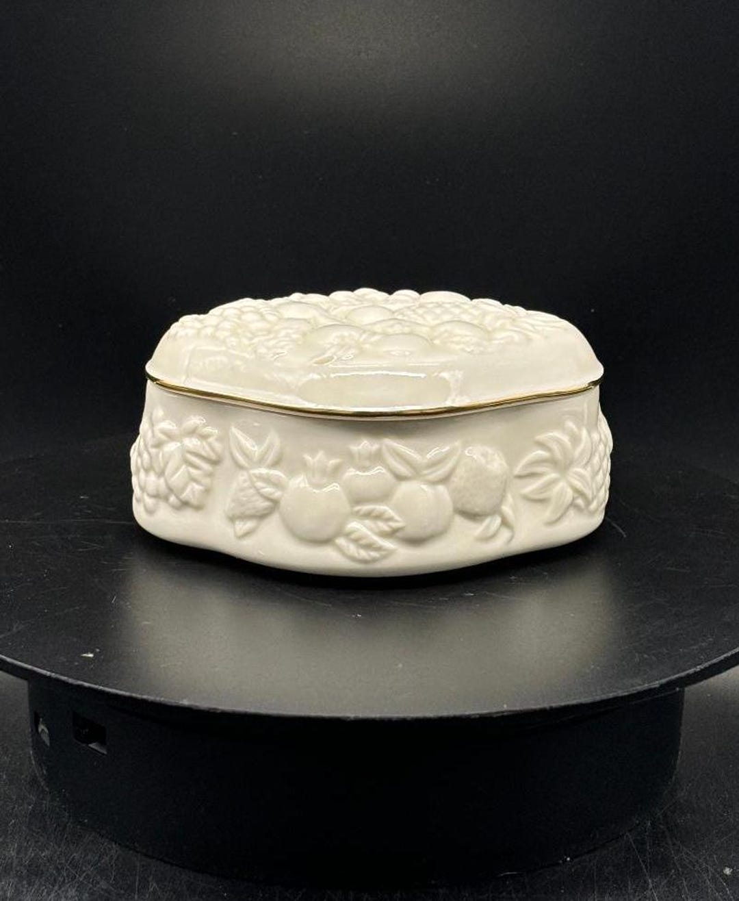 Vintage 1998 Lenox "fruits of Life" Gold Leafed Porcelain Musical ...