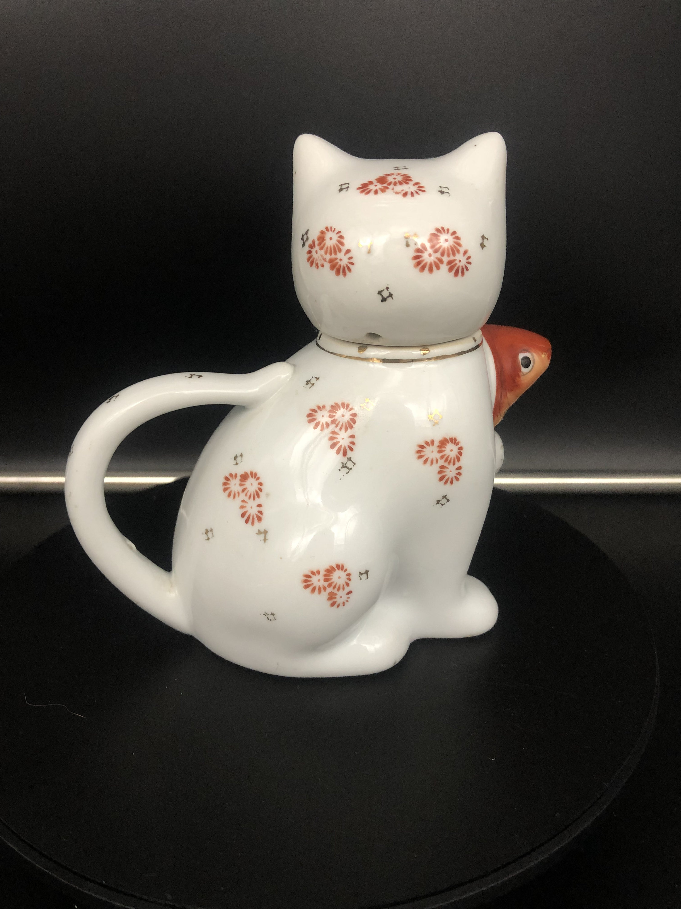 RARE Vintage 1970's Cat & Goldfish Hand Painted Porcelain Creamer ...