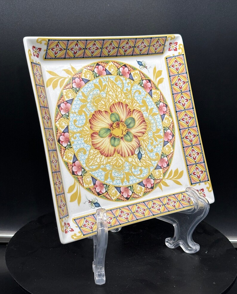 RARE Vintage Spode Sumatra 6" Square Porcelain Tray/plate Trinket Dish ...