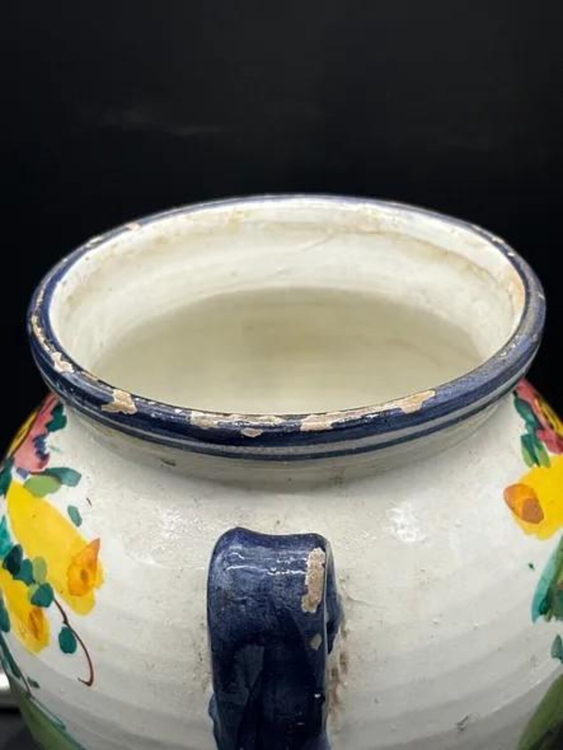 Vintage Cellini Italian Hand Painted Pottery Urn Vase 6.5" X 6.5 Signed ...