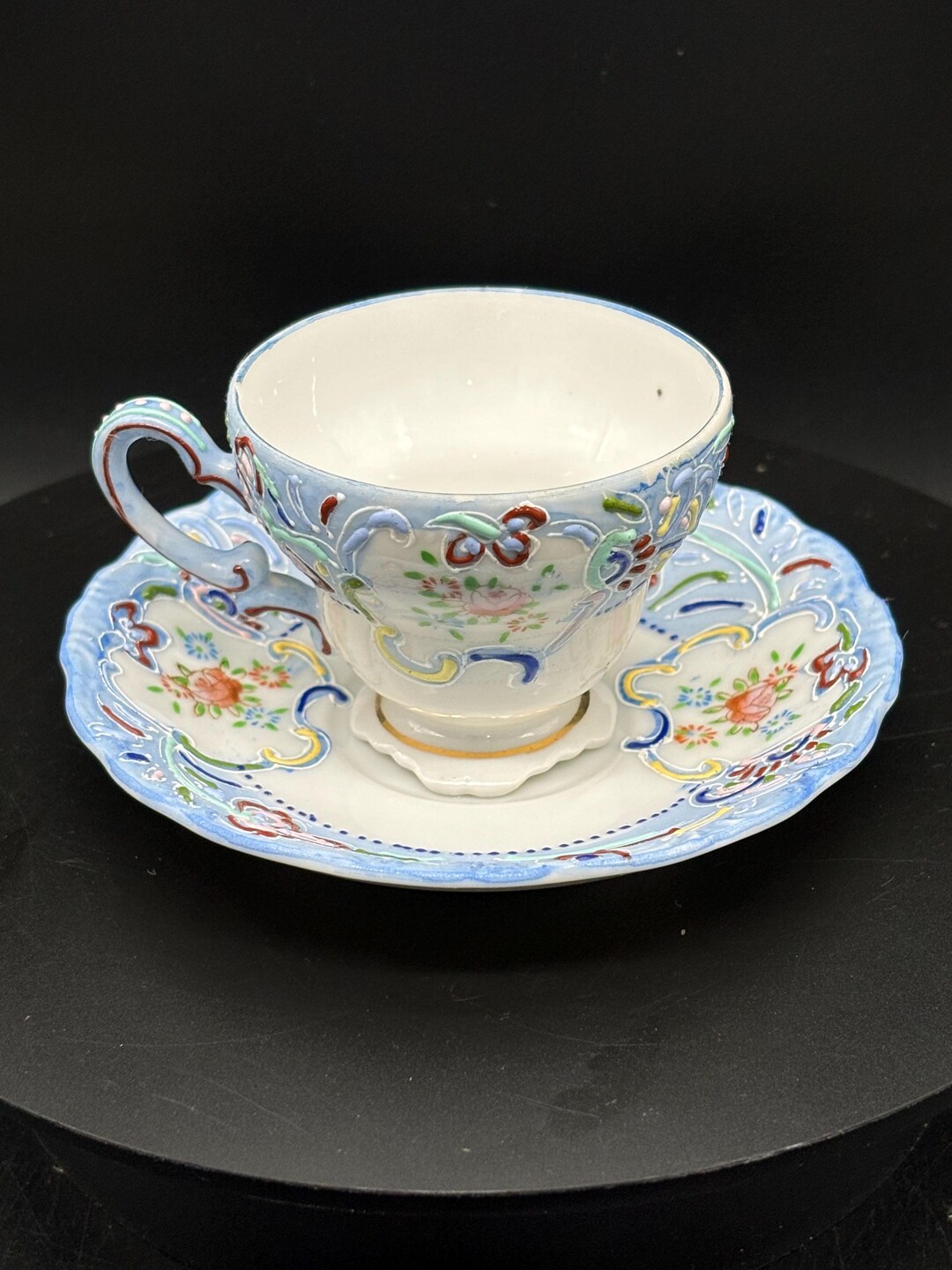 Vintage Merit Japan Porcelain Hand Painted Moriage Demitasse Cup and ...