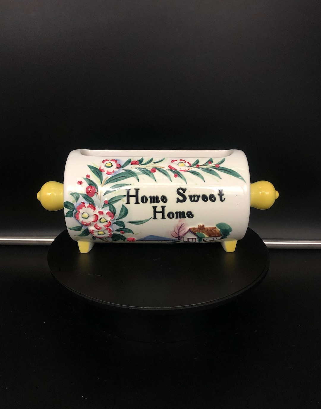 Vintage Lefton "home Sweet Home" Raised Motif Rolling Pin Wall Pocket ...