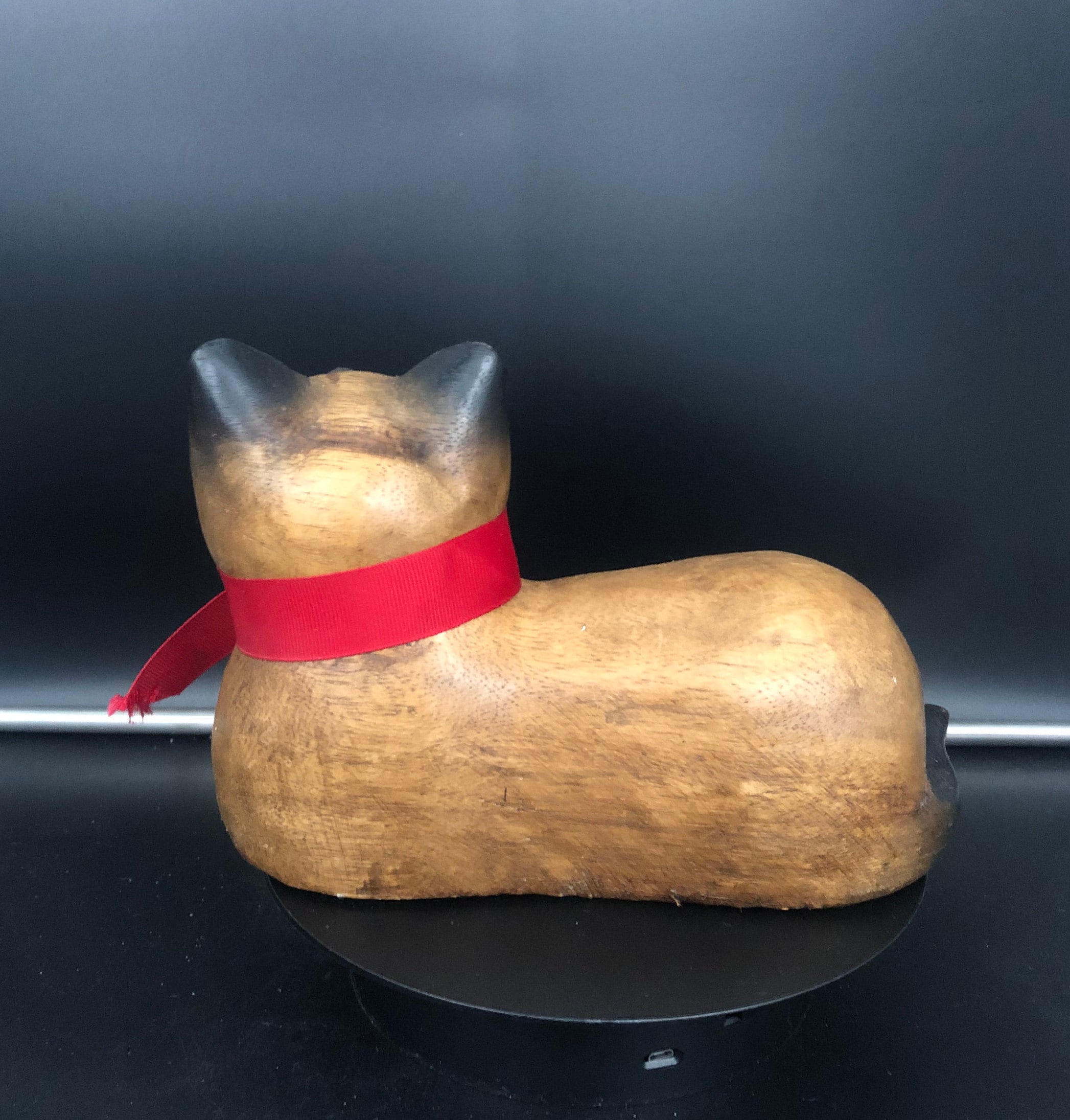 Vintage Large Hand Carved Heavy Wooden Yawning/reclining Cat - Etsy