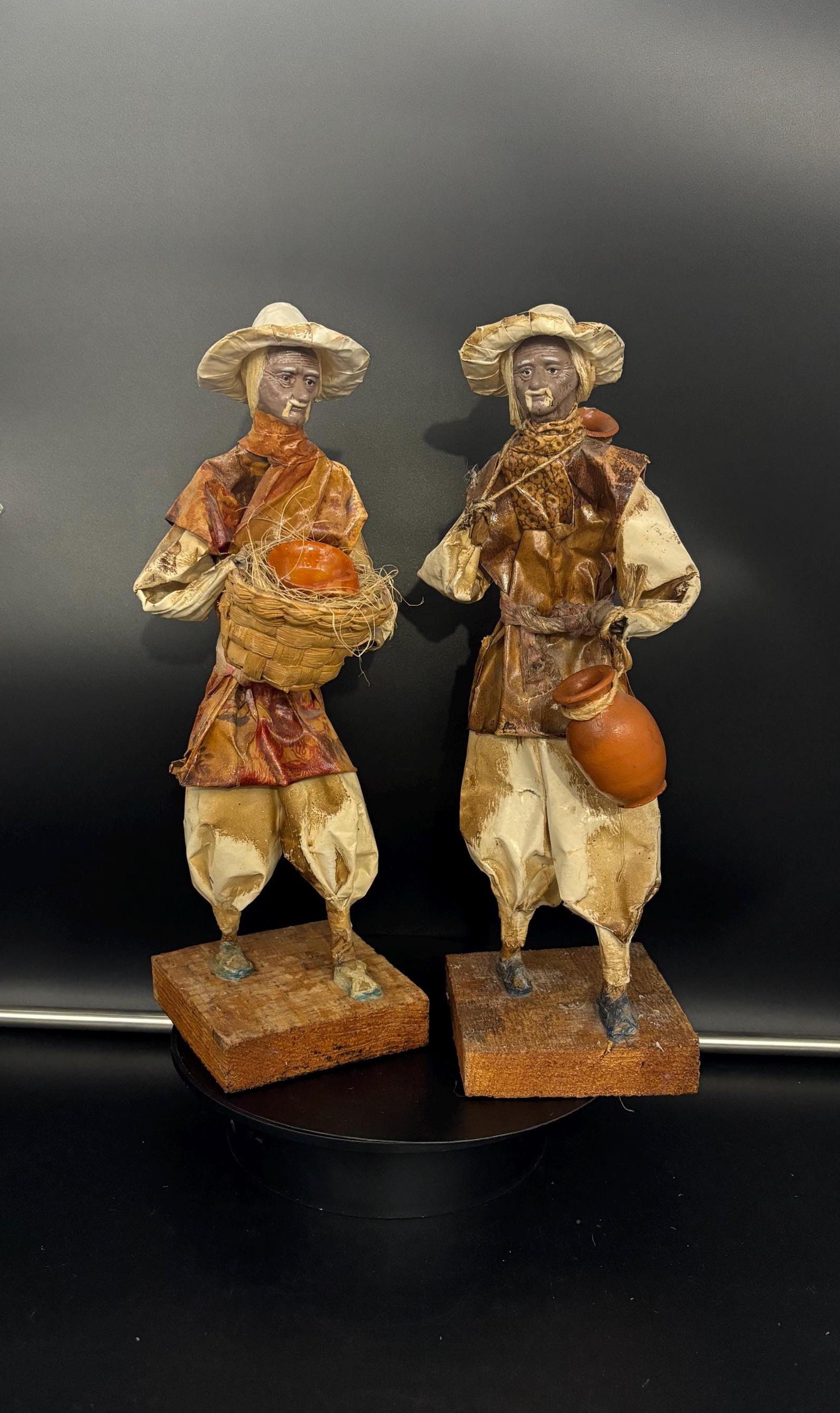 Vintage Mexican Folk Art Hand Made Paper Mache Statues 13" - Etsy