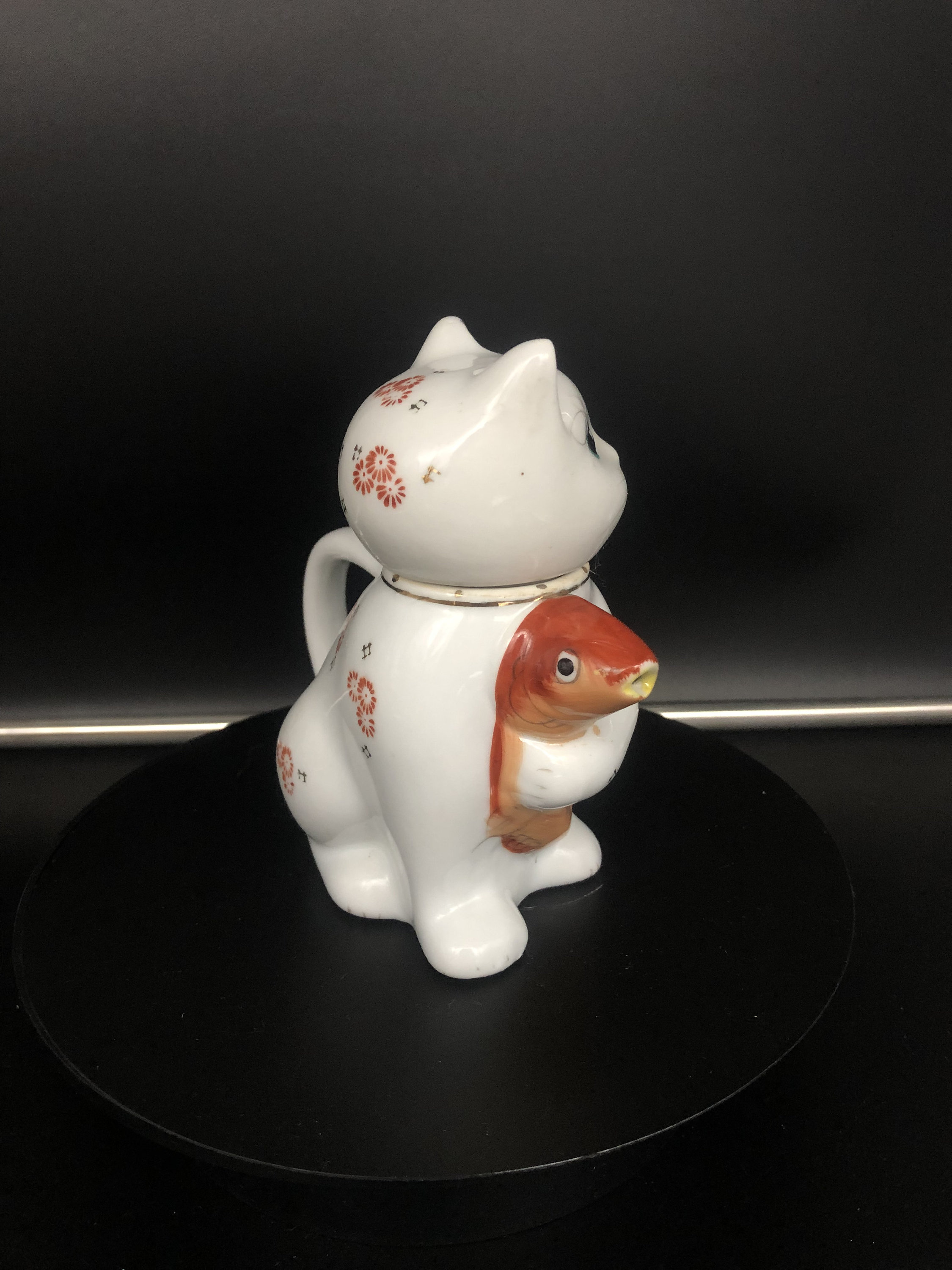 RARE Vintage 1970's Cat & Goldfish Hand Painted Porcelain Creamer ...