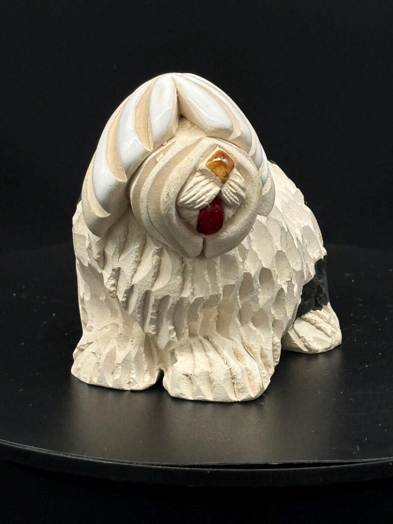 Vintage Retired Artesania Rinconada English Sheepdog With Glass Tongue ...