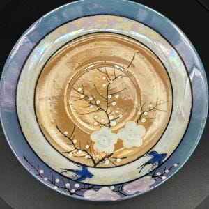 Vintage 1940's Japan Lusterware Rare Bluebird Design Teacup and Saucer ...