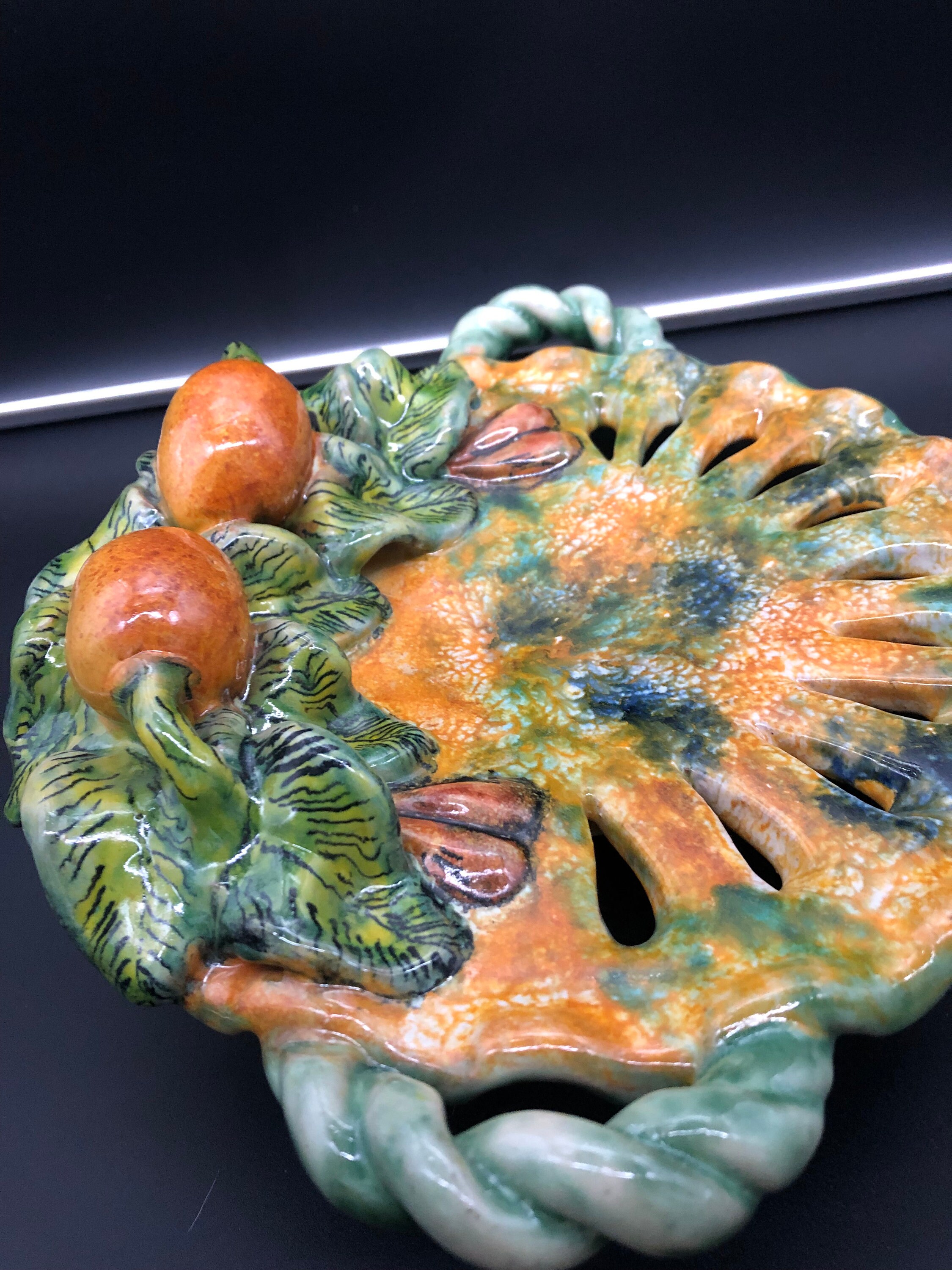MELLADO Mexican Collectible Majolica Art Pottery High Relief Plate 1970 ...