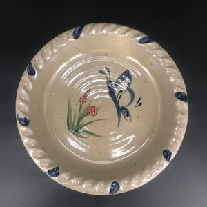 Vintage Rowe Pottery Works Rare Butterfly and Flower Salt Glaze 10 Pie Plate - Etsy