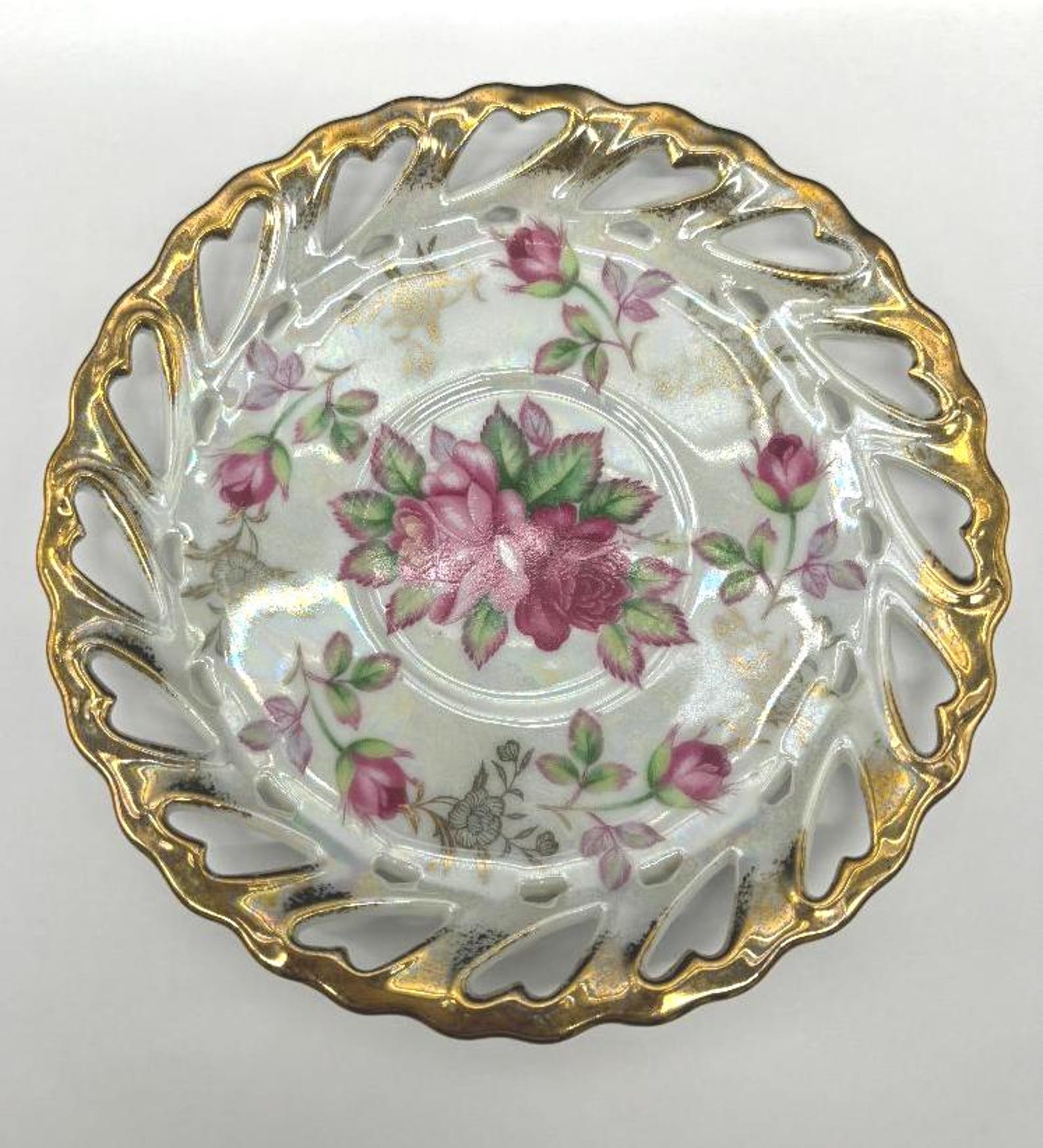 Vintage 1960 Royal Halsey Japan Rose Heart Fine China Teacup and Saucer ...