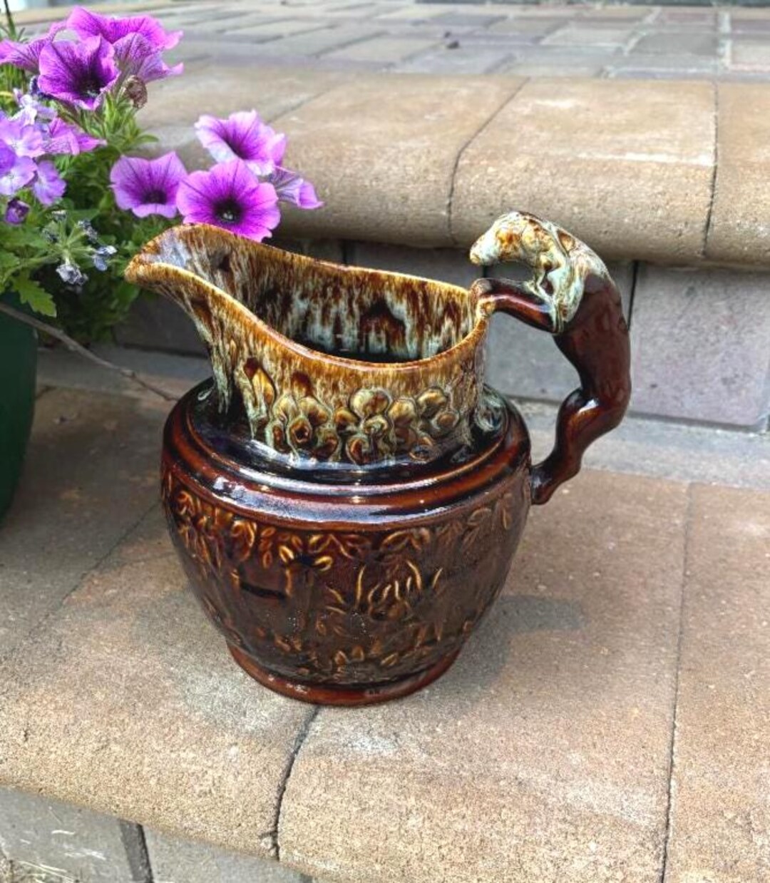 Vintage 1965 Reproduction Harker Rockingham Pottery USA Drip Glaze ...
