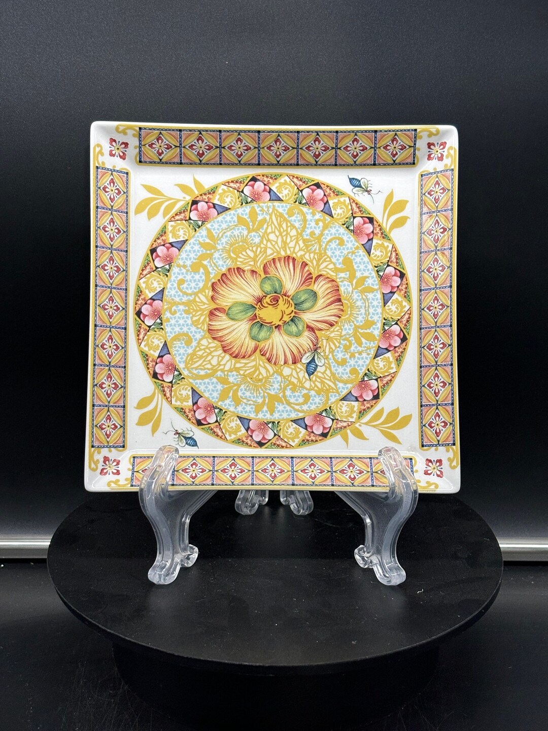 RARE Vintage Spode Sumatra 6" Square Porcelain Tray/plate Trinket Dish ...