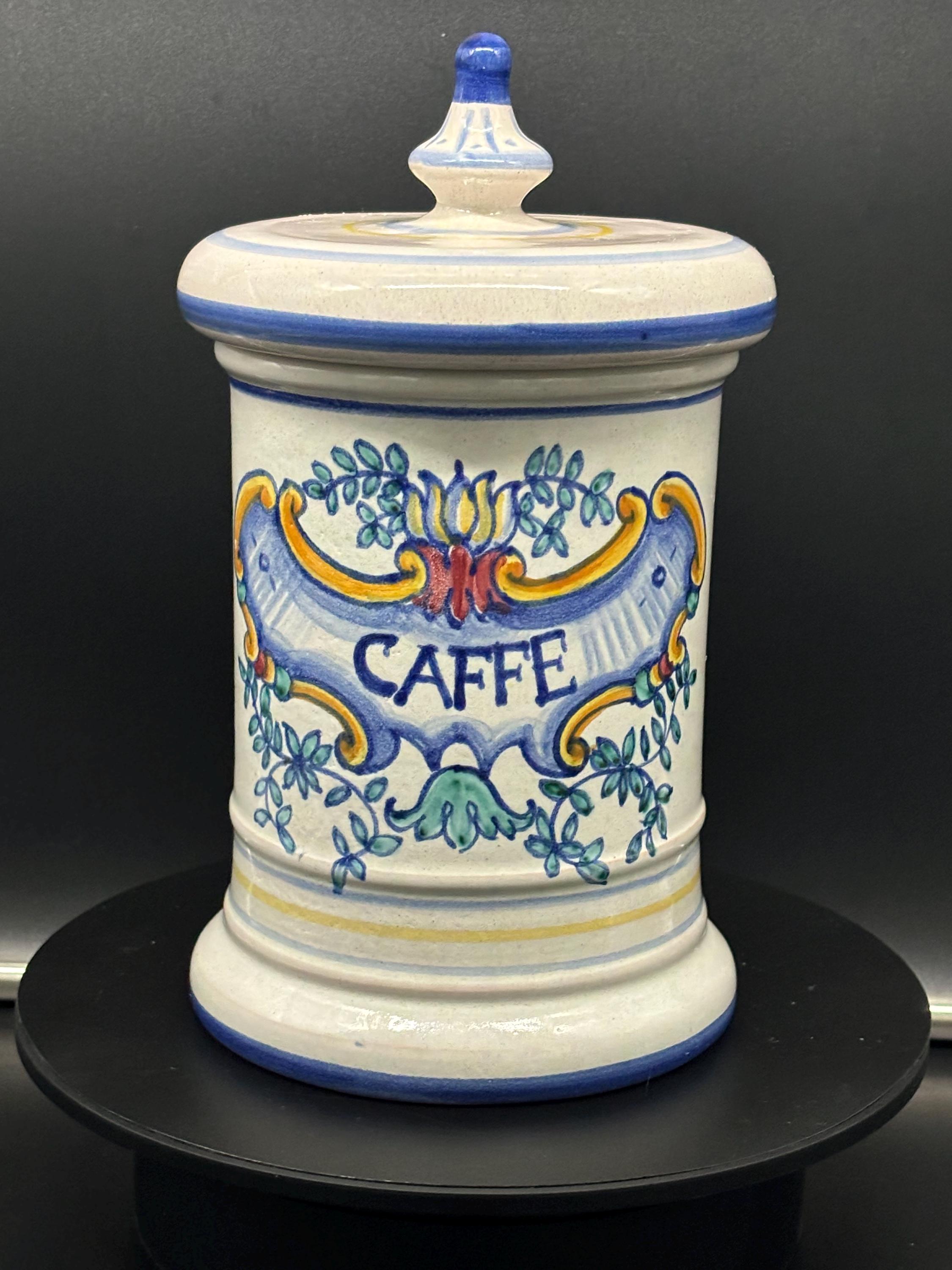 Vintage Italy De Ruta Hand Painted Lidded Caffe Jar Pantry Artist ...
