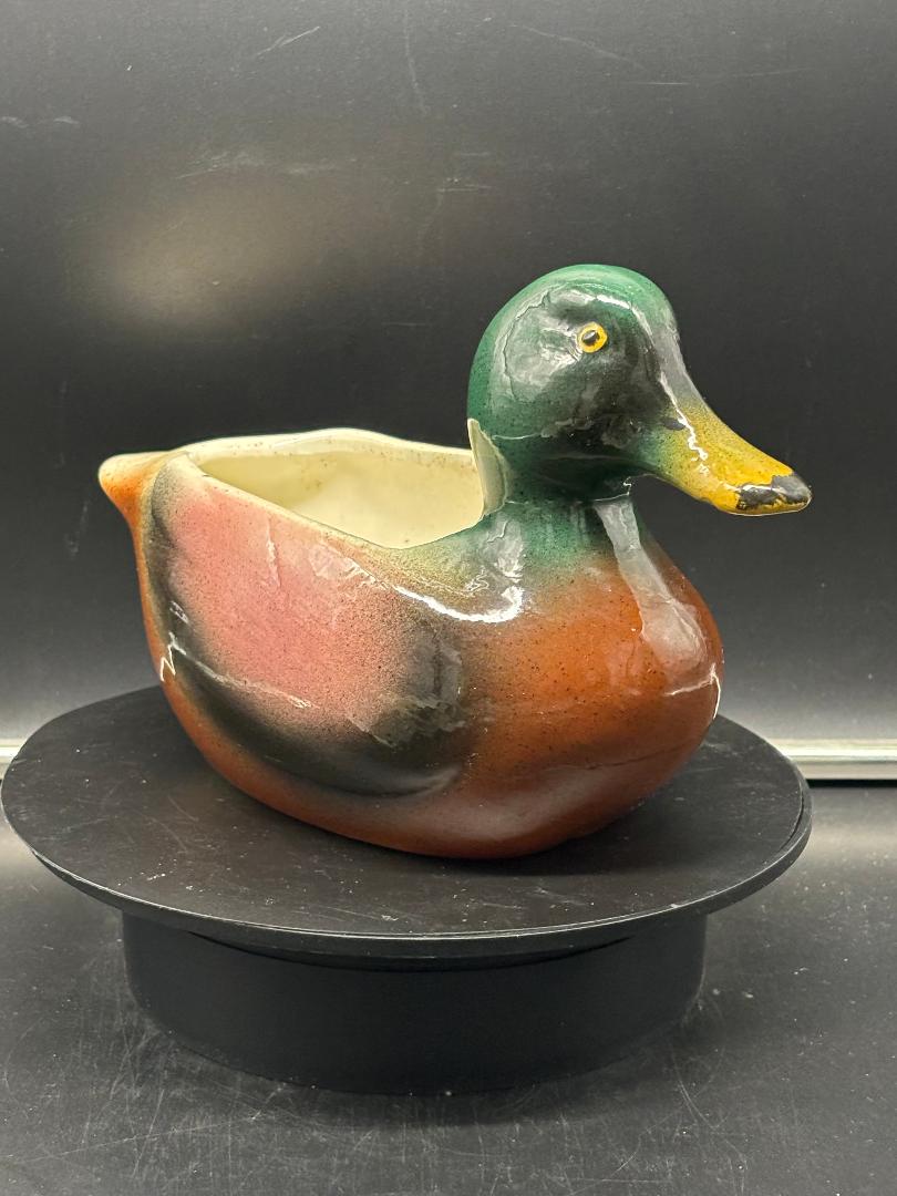 Vintage 1950's Mid Century Ceramic Mallard Duck Planter - Etsy