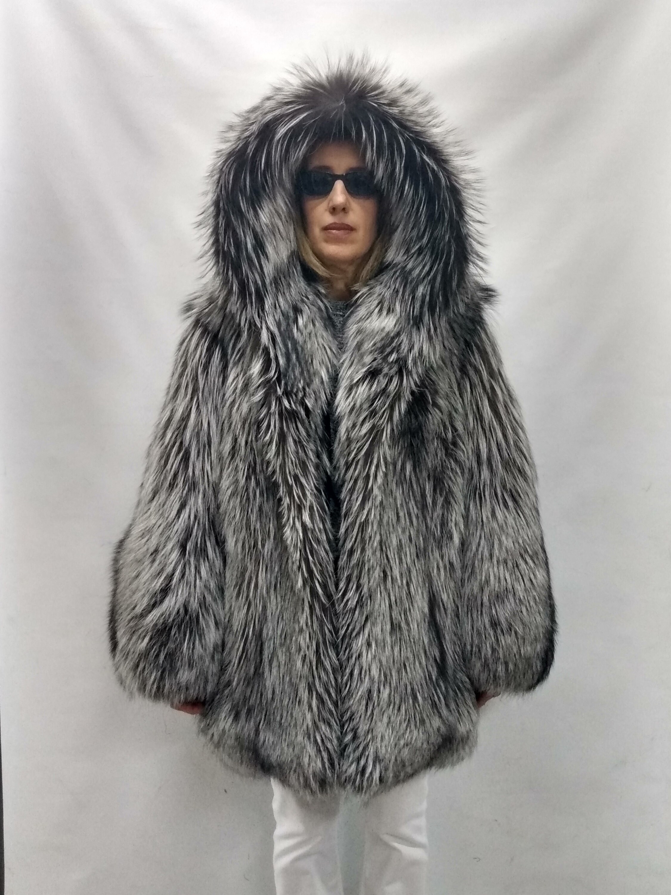 Real Silver Fox Fur Jacket, Women's Brand New Handmade Jacket - Etsy