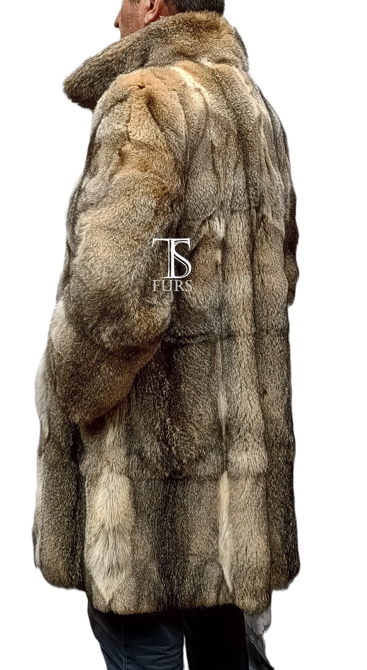 Mens Brand New Jacket Full Skin, Real Fox Fur Jacket, New Real Natural ...