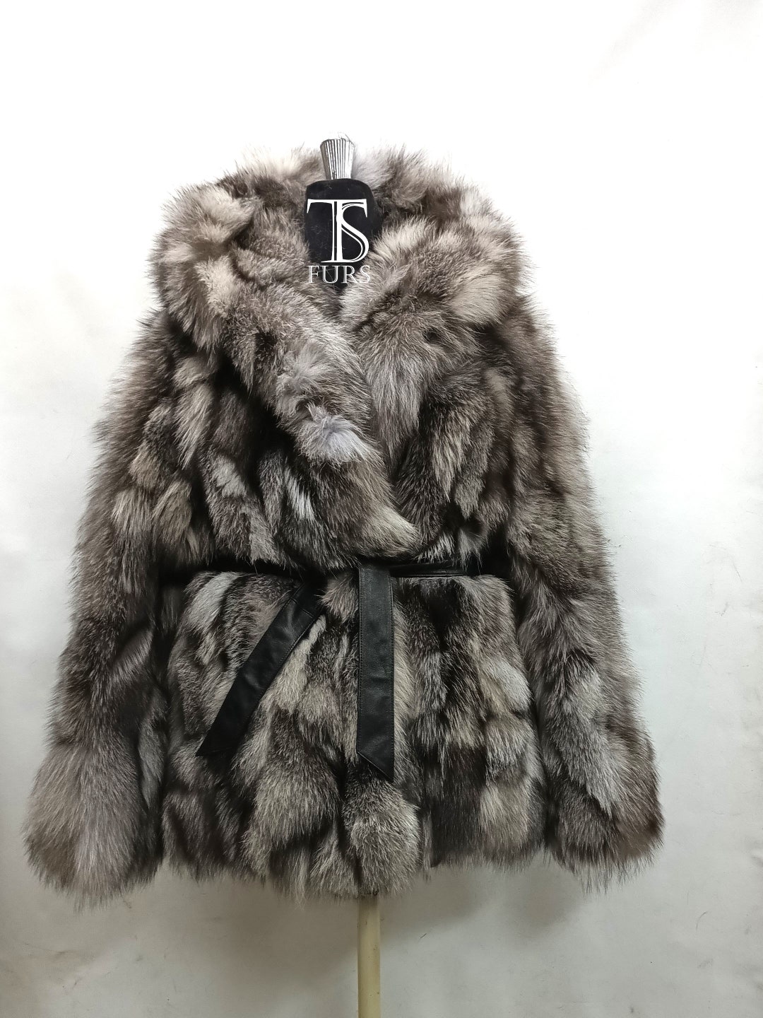 Real Silver Frost Fox Fur Hooded Coat. Women's Brand New Coat.genuine ...