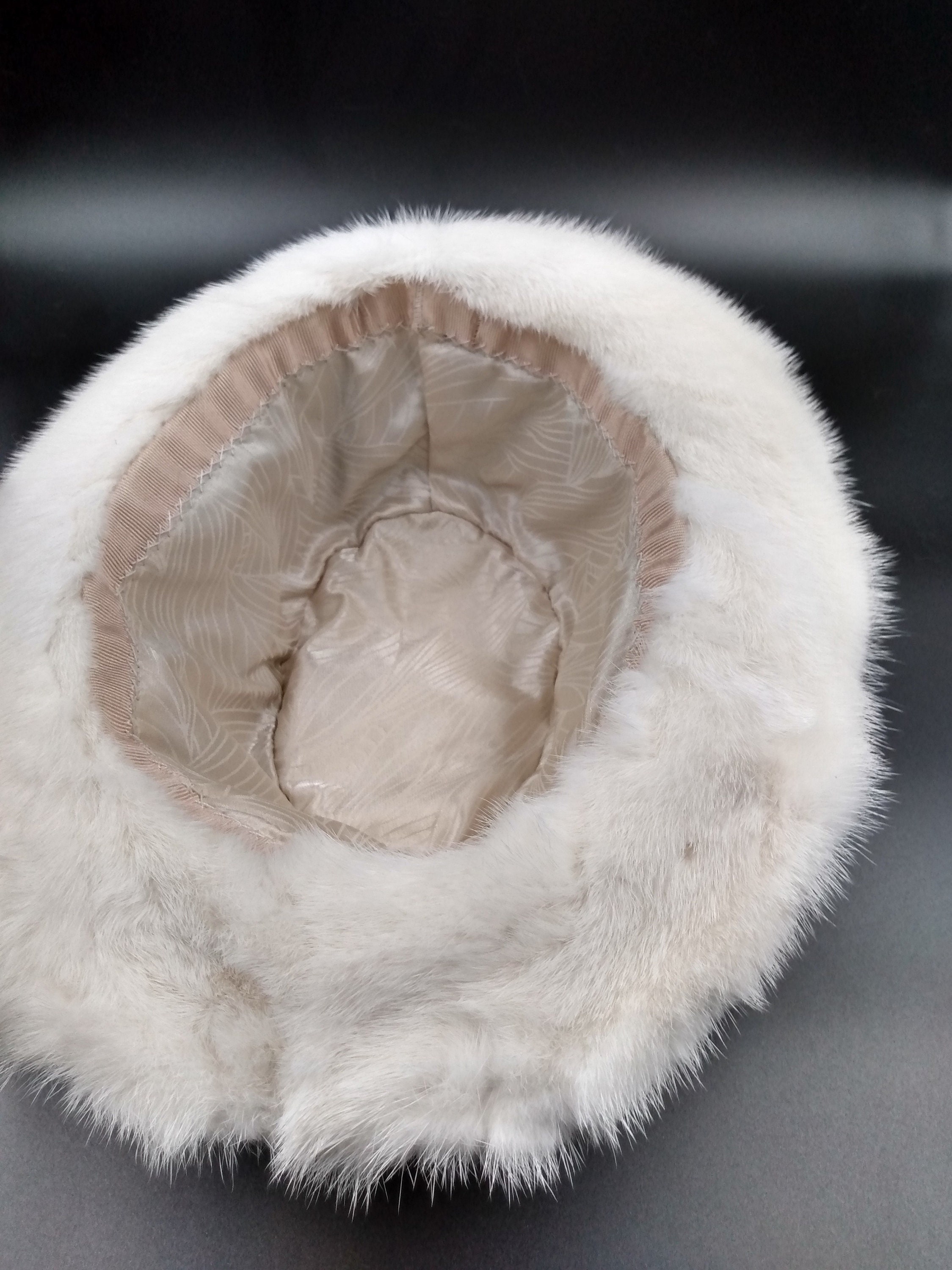 Real Mink Fur Hat in Ivory Color. Handmade. Fedora Style. - Etsy
