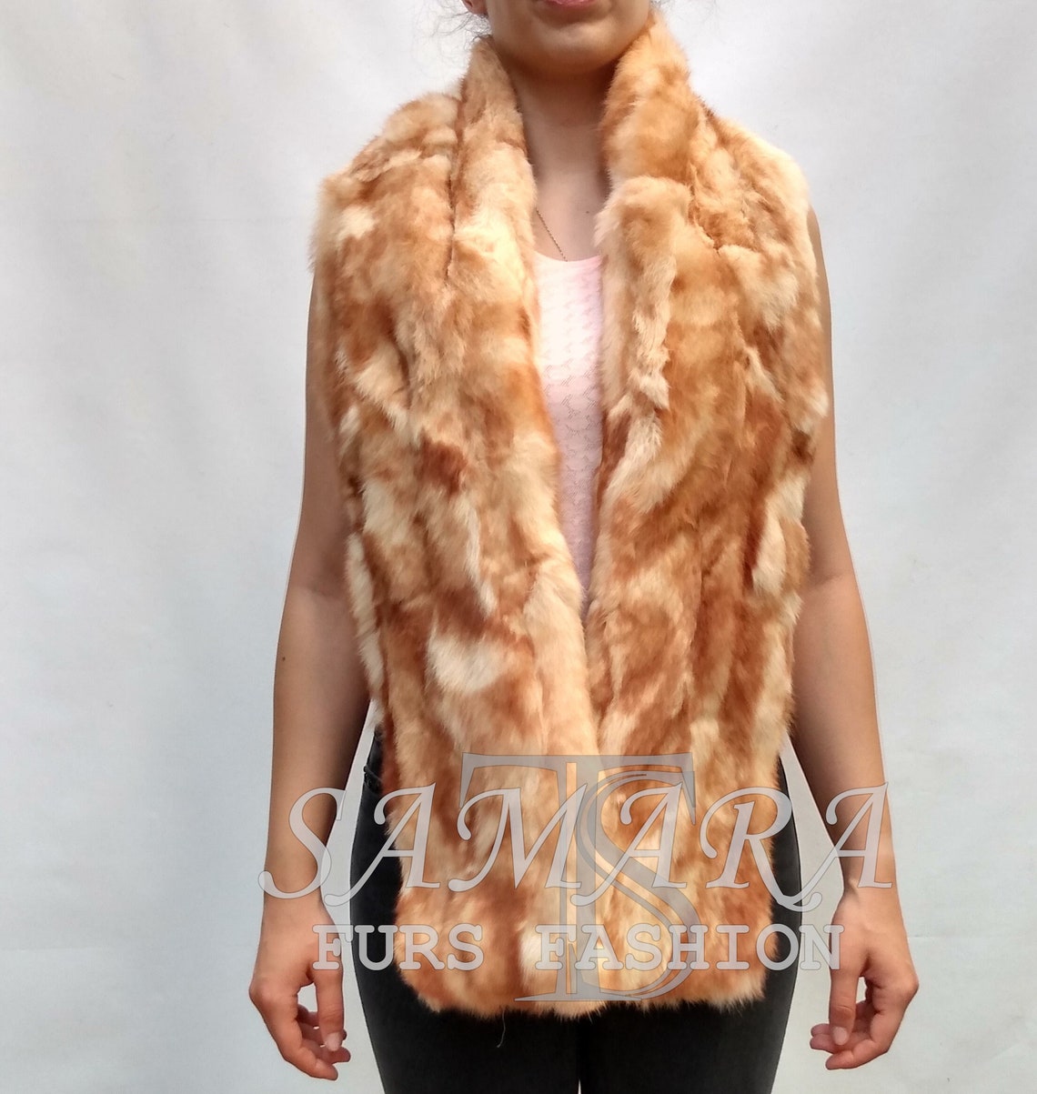 Real Rabbit Fur Long Scarf . Handmade. Womens Brand New Scarf. Gift for ...